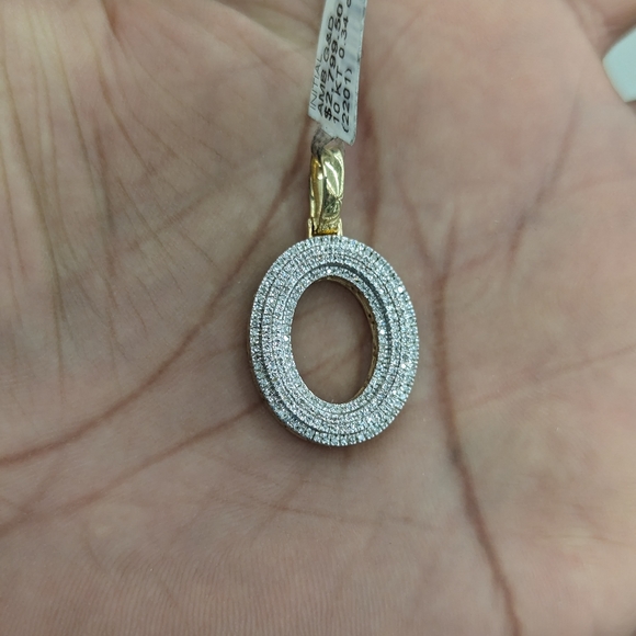 Unbrand | Accessories | Real Diamond Kt Gold Initial O Block Letter ...